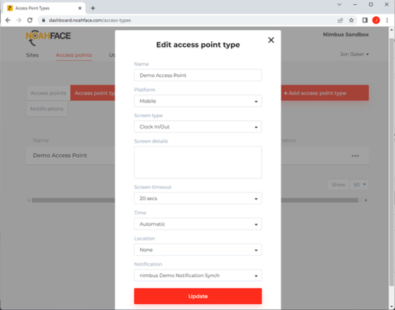 Nimbus NoahFace Integration